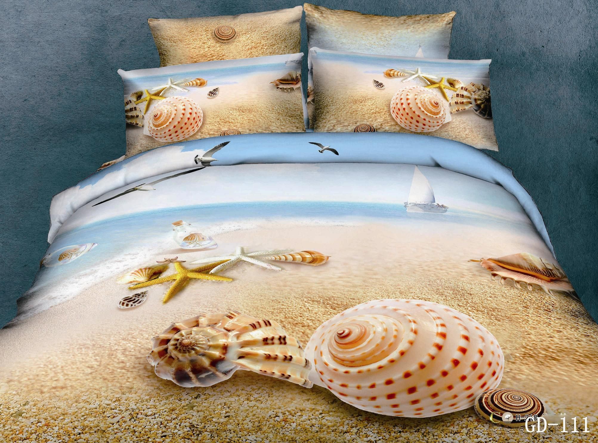 Beach Seashell Starfish Cotton Queen Bedding Sets Beauty With ...