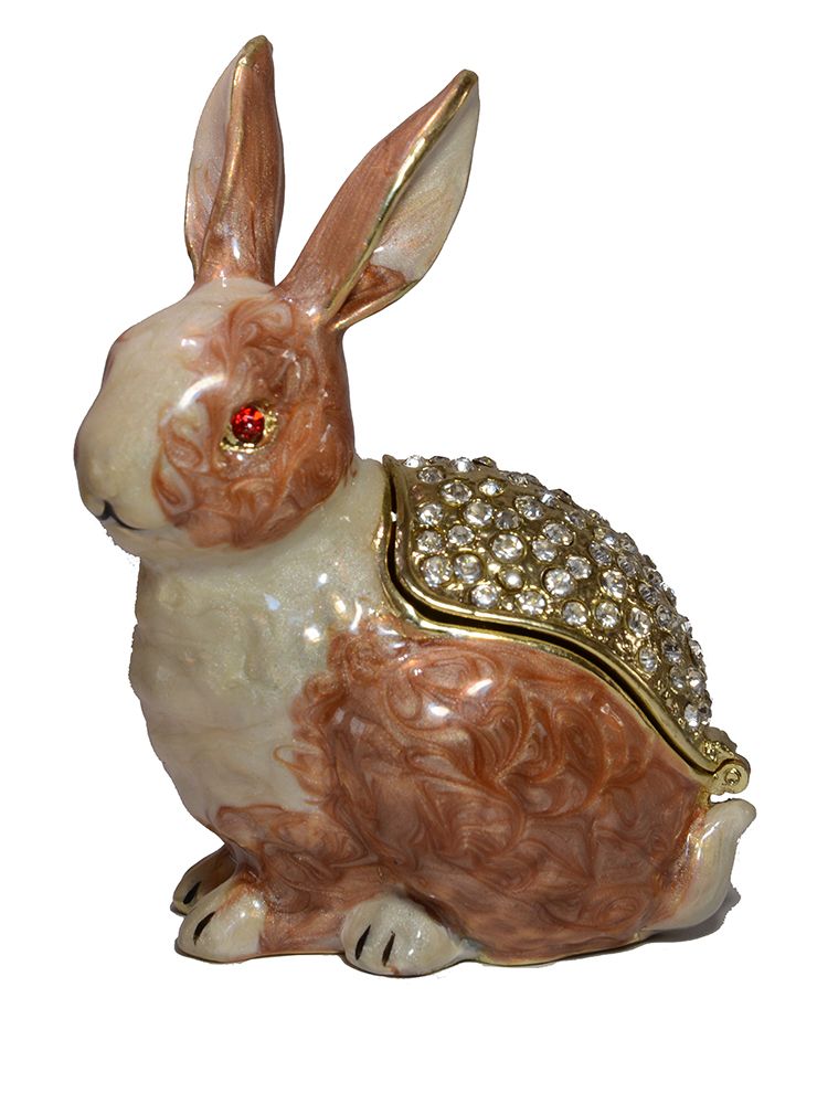 2019 2015 Rabbit Trinket Box Animal Jewelry Box Gifts Box Metal Craft ...