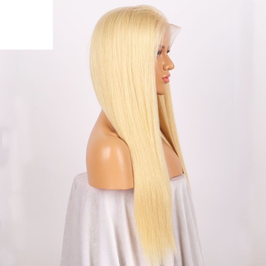 Silky Straight Glueless Lace Front Human Hair Full Lace Wigs 613 130