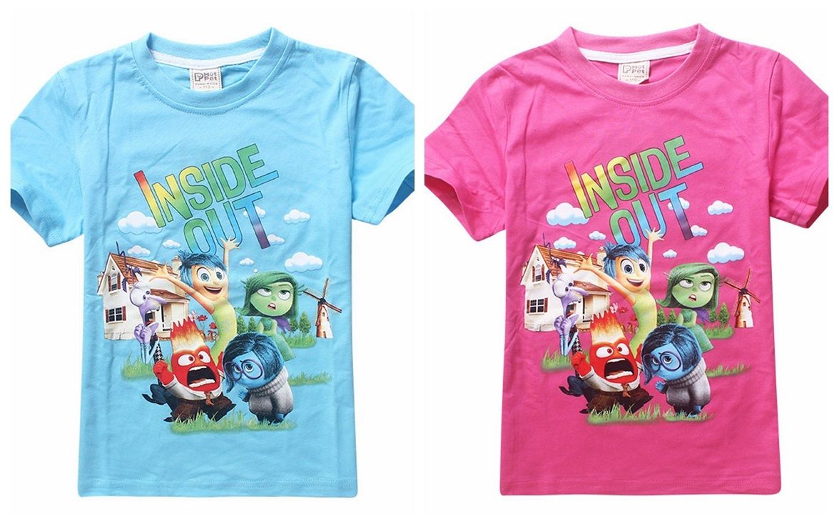 2017 Movie Inside Out T Shirt For Kids Boy Girl Blue Rose Short Sleeve ...