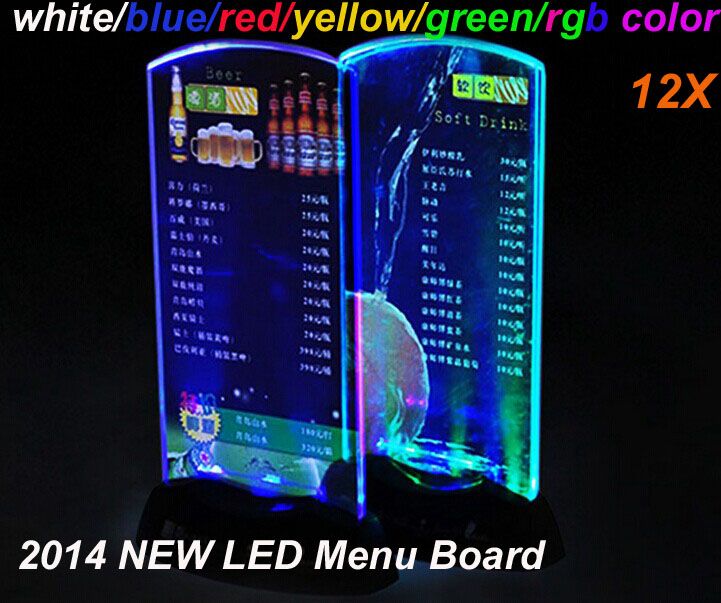 Discount Dhl Free Ship New Led Table Menu Board Restaurant Menu Display ...