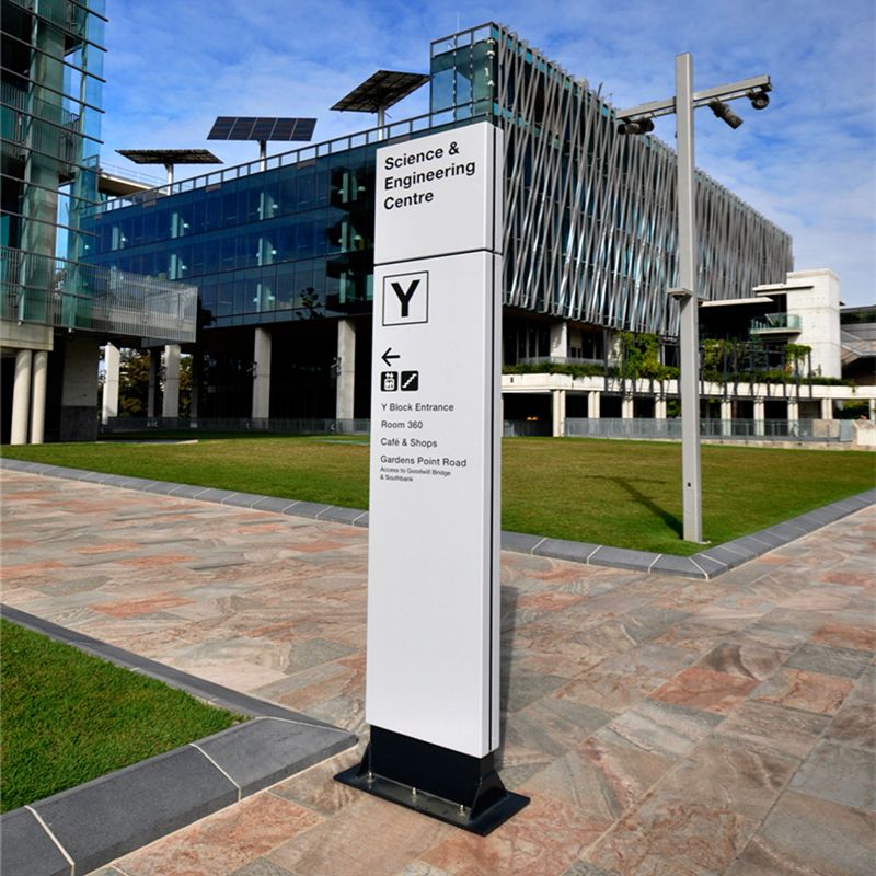 Flat Double Sided Outdoor Pylon Sign Custom Commercial Free Standing ...