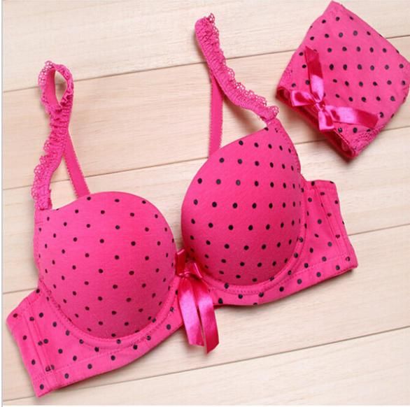 Online Cheap Wholesale New 2015 Women Bra Cotton Polka Dot Side Push Up ...