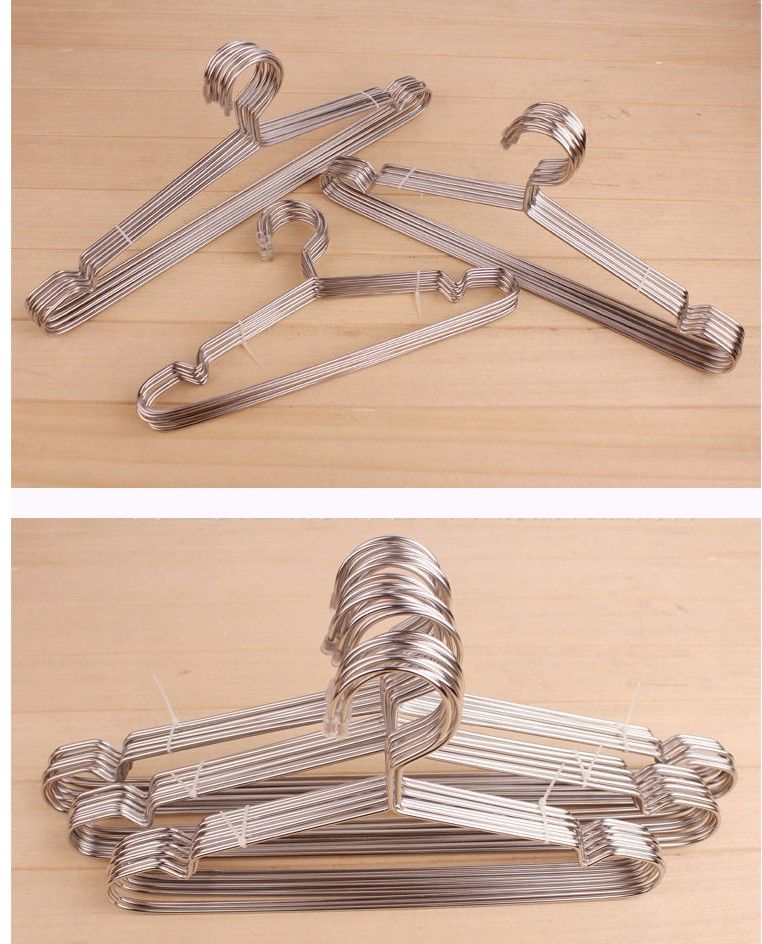 2021 45cm~32cm Stainless Steel Strong Metal Wire Hangers Clothes ...