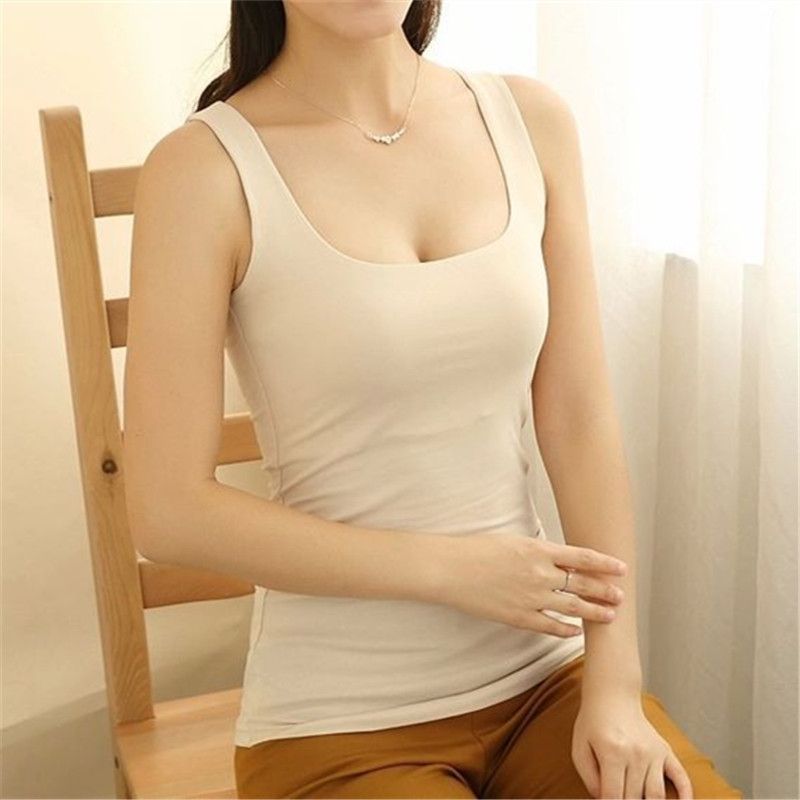 2019 2016 Summer Sexy Low Cut Tank Tops Women Large U Neck Bottoming