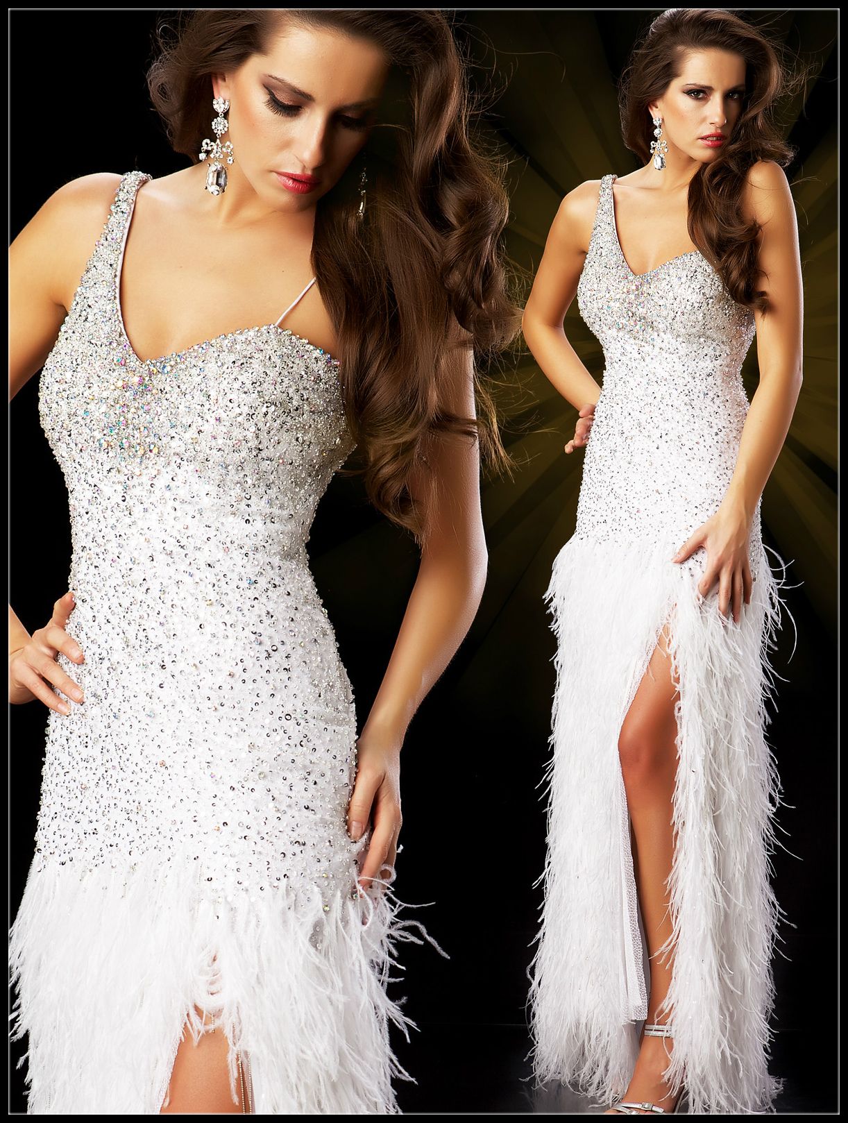 White Mermaid Prom Dresses 2015