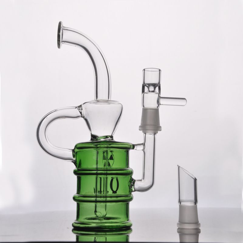 2020 Green Glass Bong 14.4 Mm Joint Dabber Oil Rig Glass Cup Bongs Dome ...