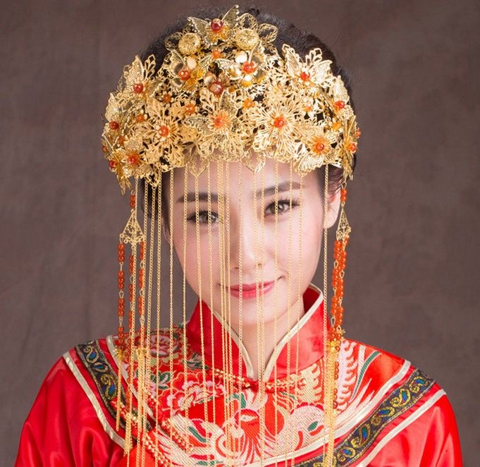 Chinese Style Wedding Bridal Headpieces Party Ancient Tiara Vintage ...