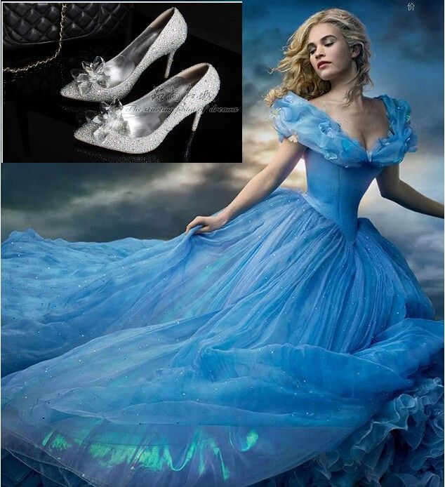 2015 Cinderella High Heels Crystal Wedding Shoes Celebrity Thin Heel ...
