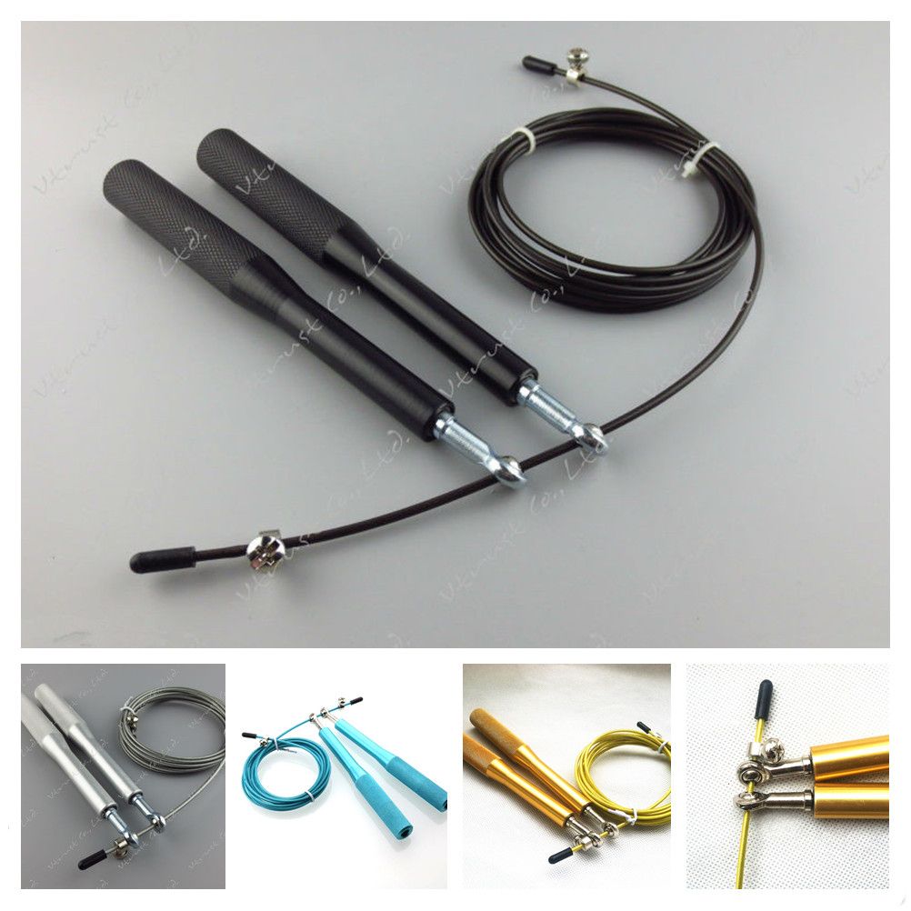 2019 Speed Jump Rope Ball Bearing Metal Handle Stainless Steel Cable ...