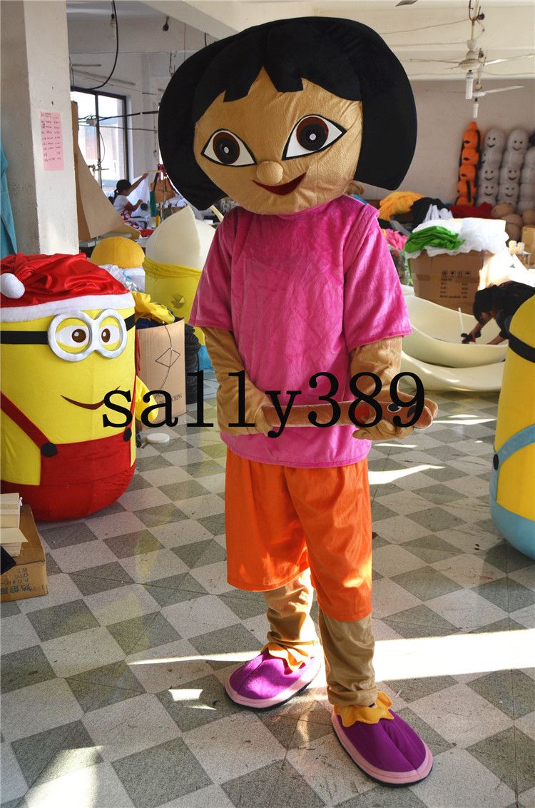 New Dora Girl Mascot High Quality Cartoon Costume Dora The Explorer ...