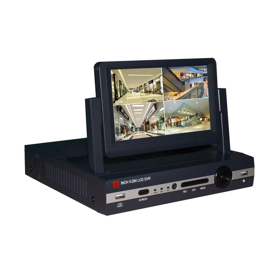 7inch LCD H.264 4 Channel All In One AHD DVR Digital Video Recorder ...