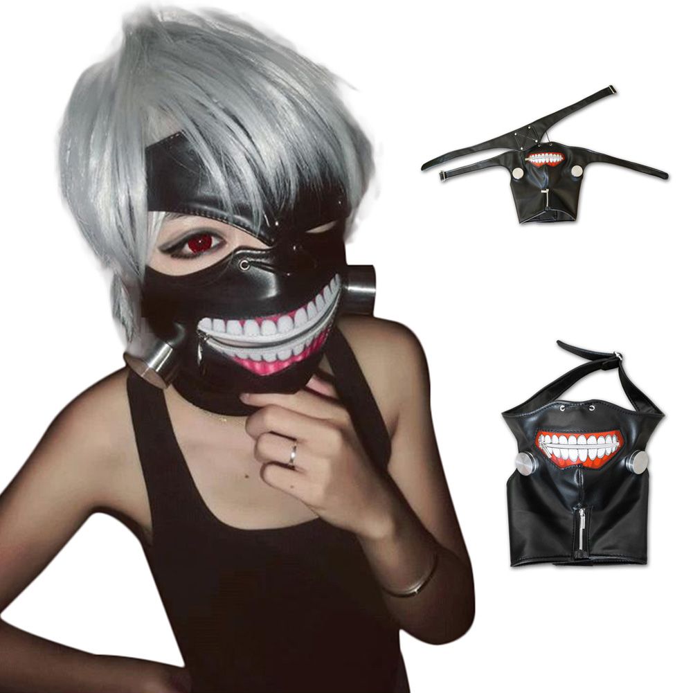 S5Q Cosplay Masks Tokyo Ghoul Adjustable Zipper PU Pynthetic Leather ...