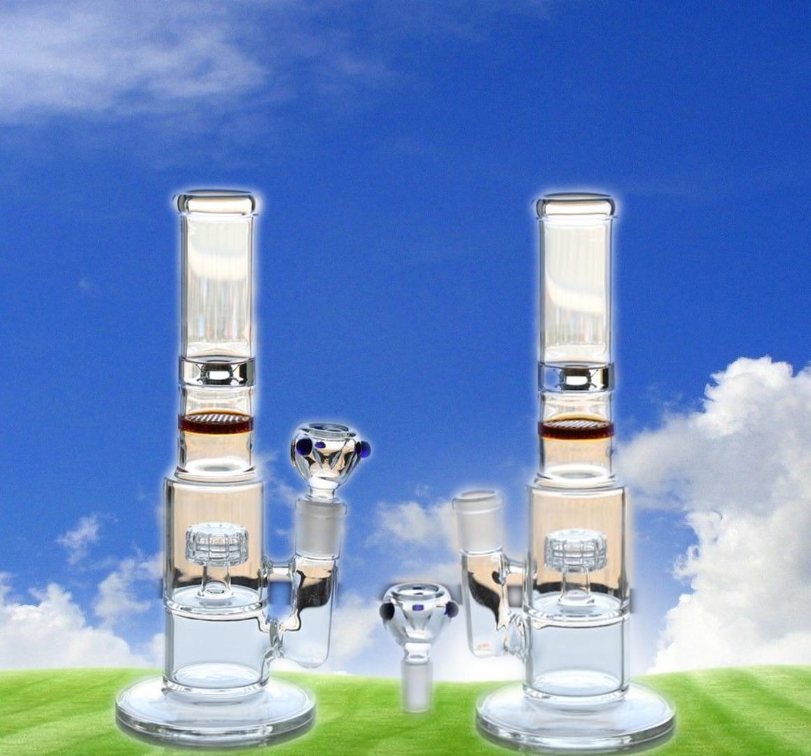 2019 Stone Age Type Water Bongs With Bowl Honecycomb Perc Recycler ...