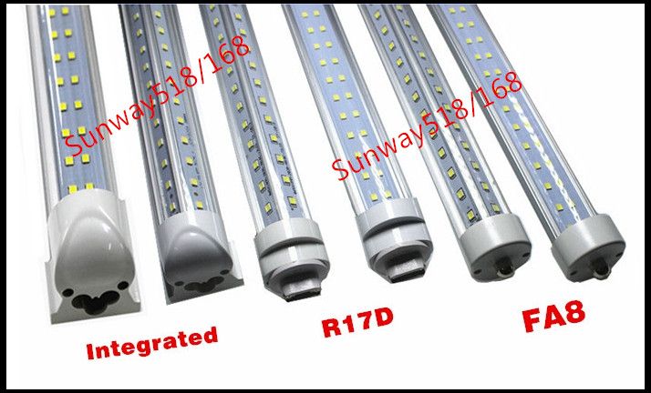 Stock In US + V Shaped Single Pin FA8 R17D 8ft Led Tubes Lights 65W 72W ...