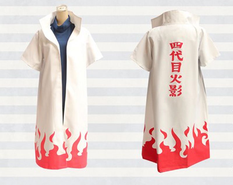 Anime Naruto Cosplay Costume Naruto 4th Hokage Cloak Robe White Cape ...