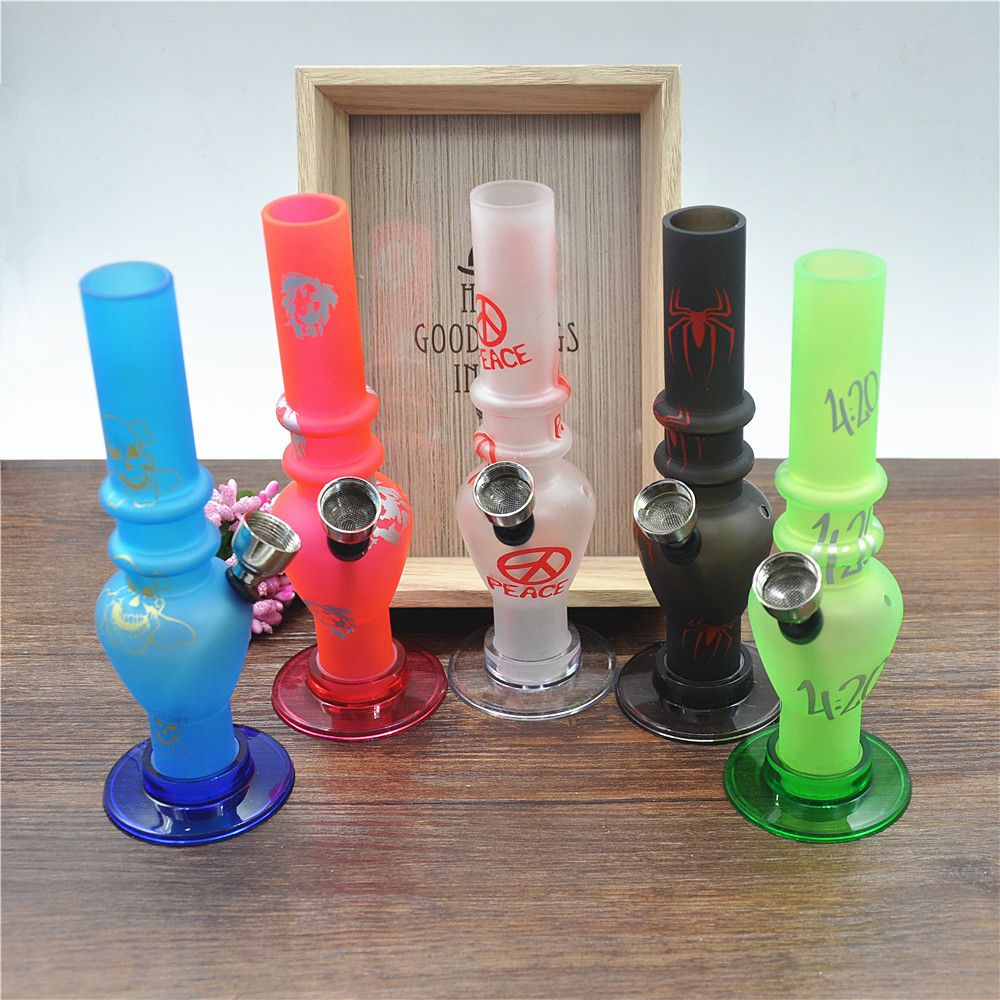 MINI Portable Acrylic Bong Hookah Shisha Smoking Metal Pipe Glass Bong ...