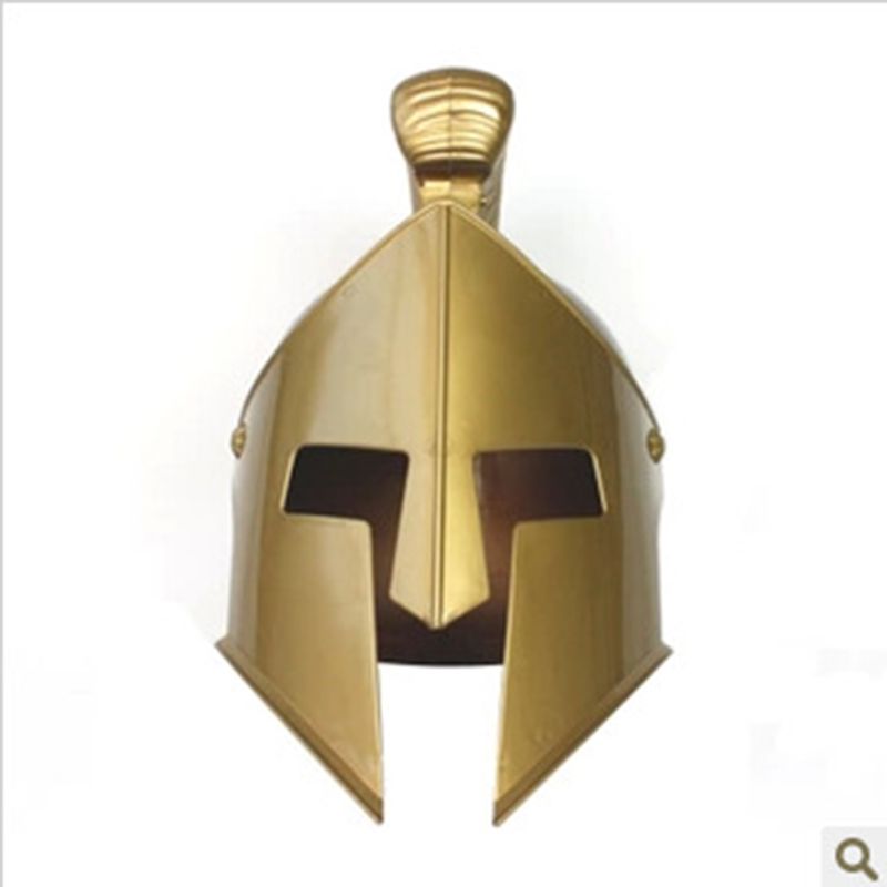 Classic Roman Gladiator Helmet Mask Movie Stage Cosplay PVC Gold Mask ...
