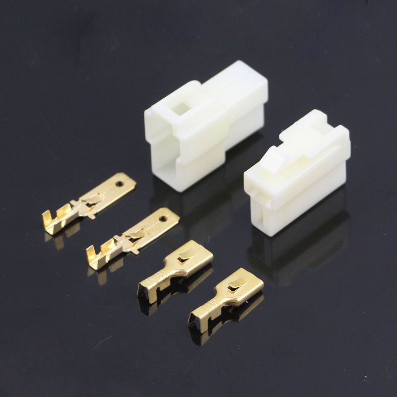 6.3mm 2 Way/pin Electrical Connector Kits, Male And Female Socket Plug ...