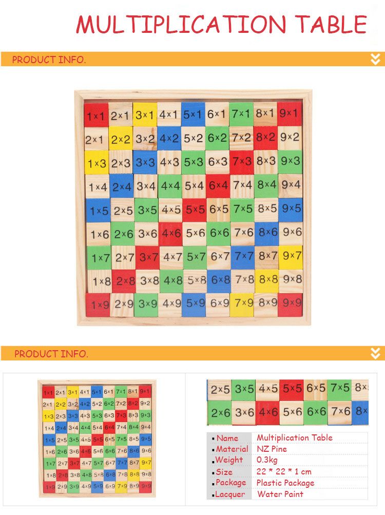 Kids Learning Toys Baby Multiplication Table Intelegence Development ...