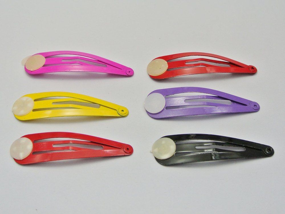 2019 50 Mixed Color Snap Hair Clips With Glue Pad 46mm Baby Bows Girls ...