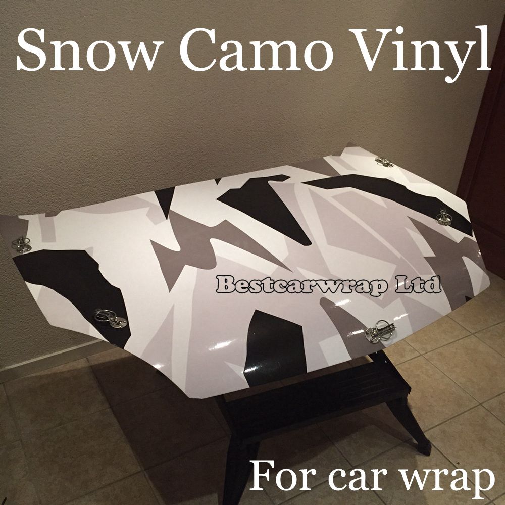 2018 Winter Snow Camo Vinyl Wrap Full Car Wrapping Acrtic Black White ...
