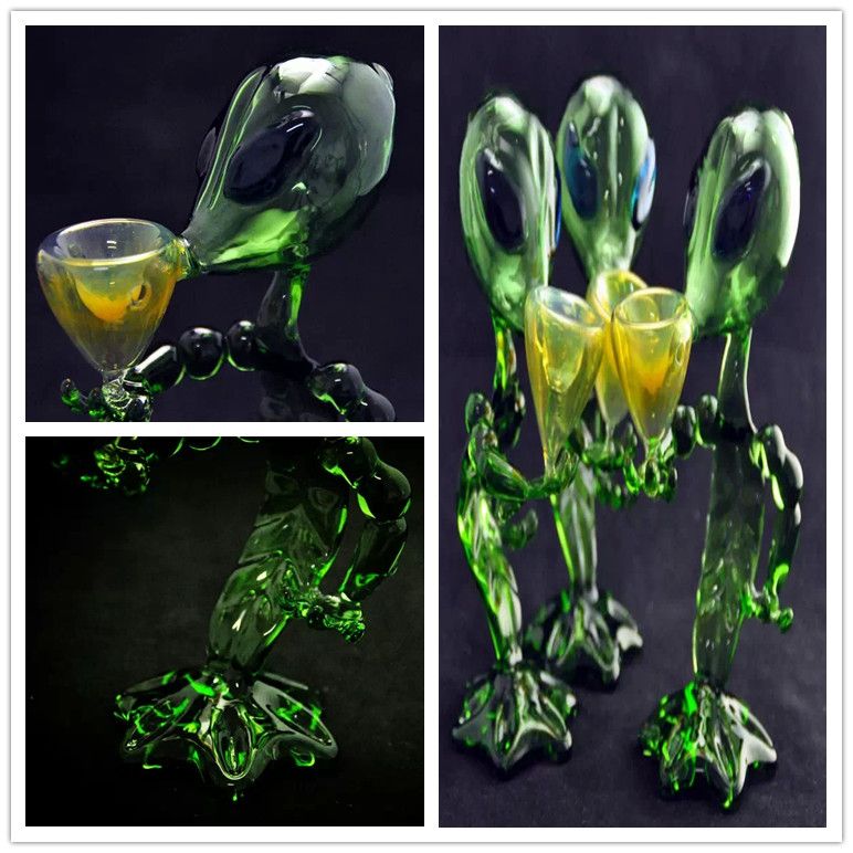 Wholesale Height 175mm Alien Smoking Pipes Alien Pipe Stained Glass ...