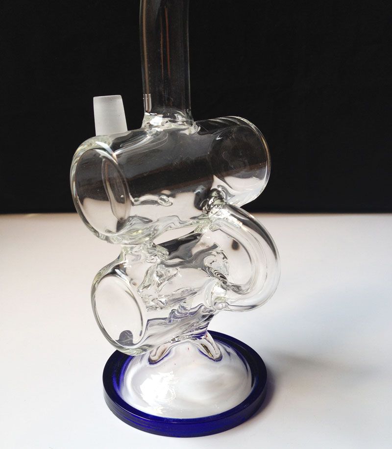Classical Bongs Double Barrel Recyler Oil Rig Glass Bubbler Water Pipes ...