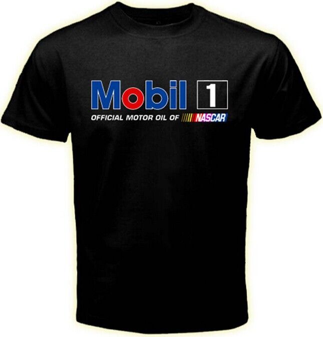 Mobil 1 Official Of Nascar Rally Logo Men Black T Shirt 100% Cotton ...