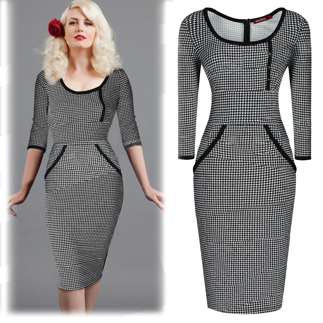 Work Dress Women Autumn Winter Long Sleeve Dress Office Work, Sexy ...