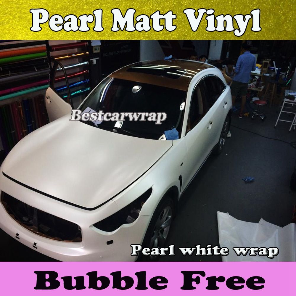 2019 Matte Chrome White Car Wrap Vinyl Wrapping Film With Air Release ...