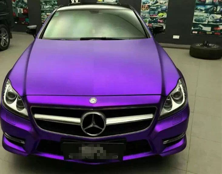 2017 Purple Matte Chrome Vinyl Car Wrap With Air Release Satin Chrome ...