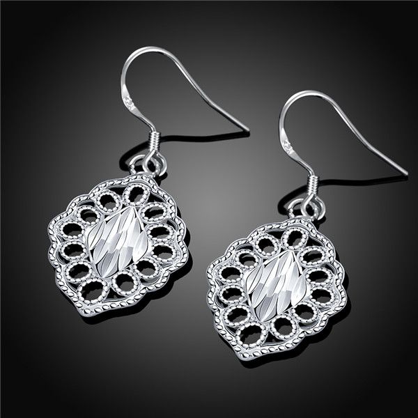 2020 Brand New Sterling Silver Diamond Earrings DFMSE678,Women'S 925 ...