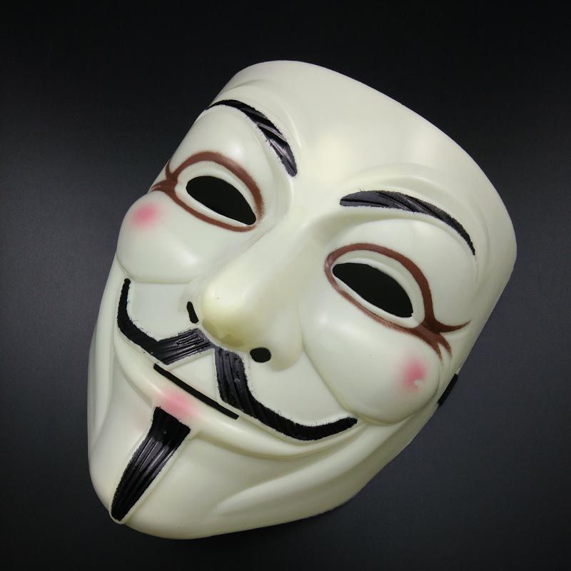 New V Mask For Vendetta Yellow Mask With Eyeliner Nostril Anonymous Guy ...
