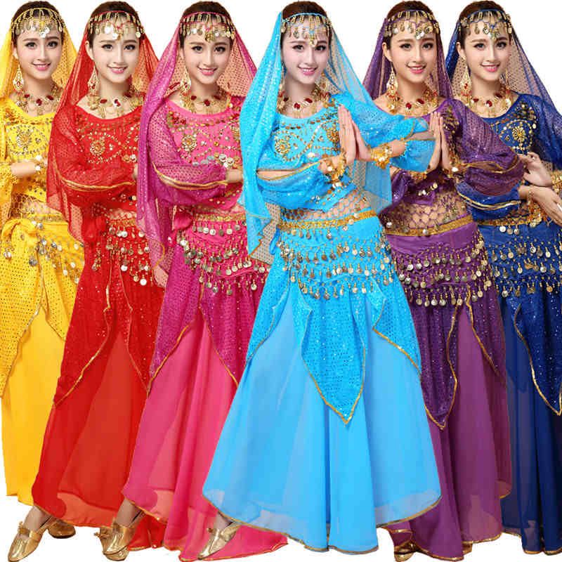 2019 Sets Sexy India Egyptian Queen Belly Dance Costumes Bollywood