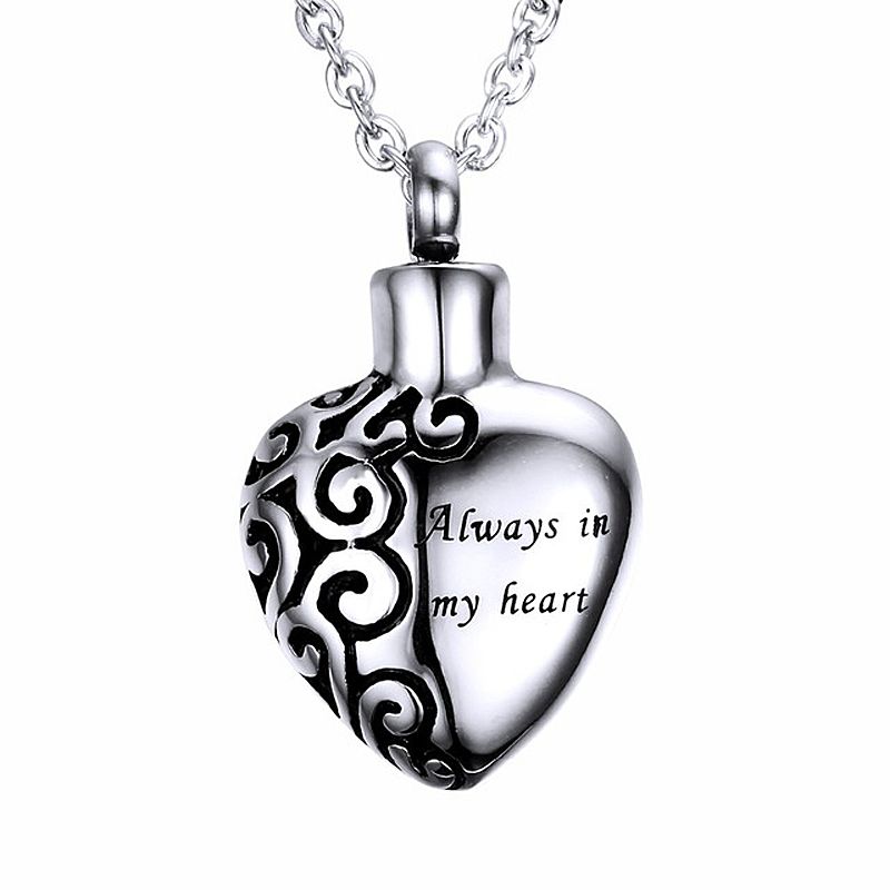 Wholesale 316L Stainless Steel Heart Pendant Chain Necklace Ashes ...