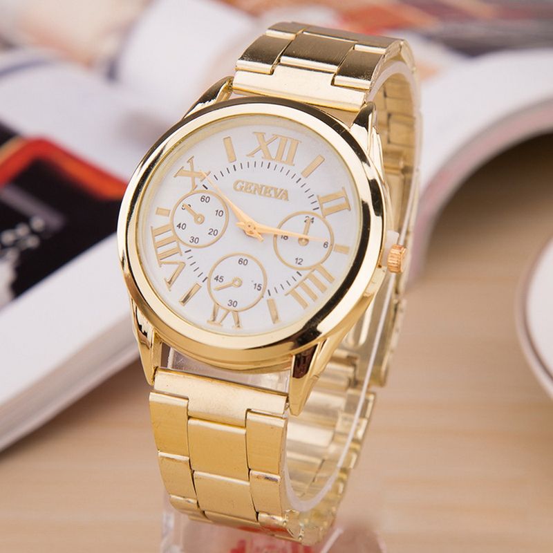 Hot Luxury Roman Numerals Geneva Watch Fashion Women Ladies Watches ...