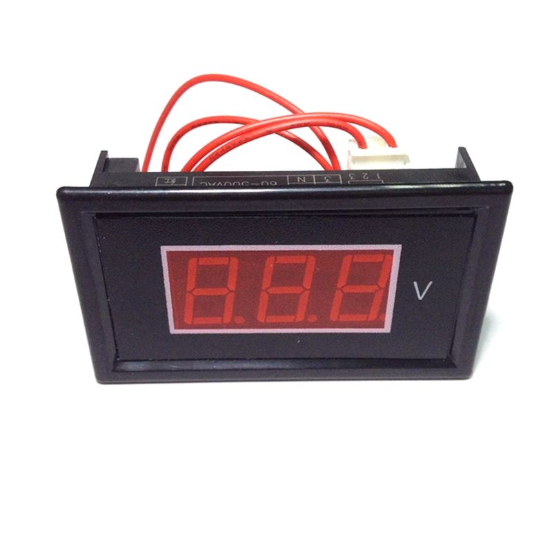 Mini AC Voltmeter AC 60V 500V Volt Panel Meter Gauge Red Three 0.56 LED ...