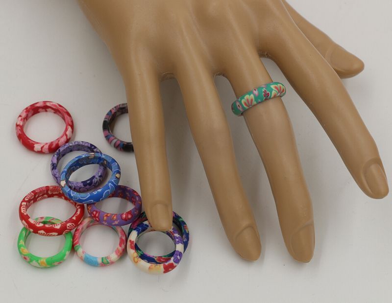 Ring, Mix Color Thin Polymer Clay Rings Fimo Brand Rings Mixed Sizes ...