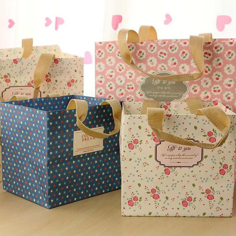 Fashionable Square Wide Bottom Gift Bags Exquisite Patterns With The ...