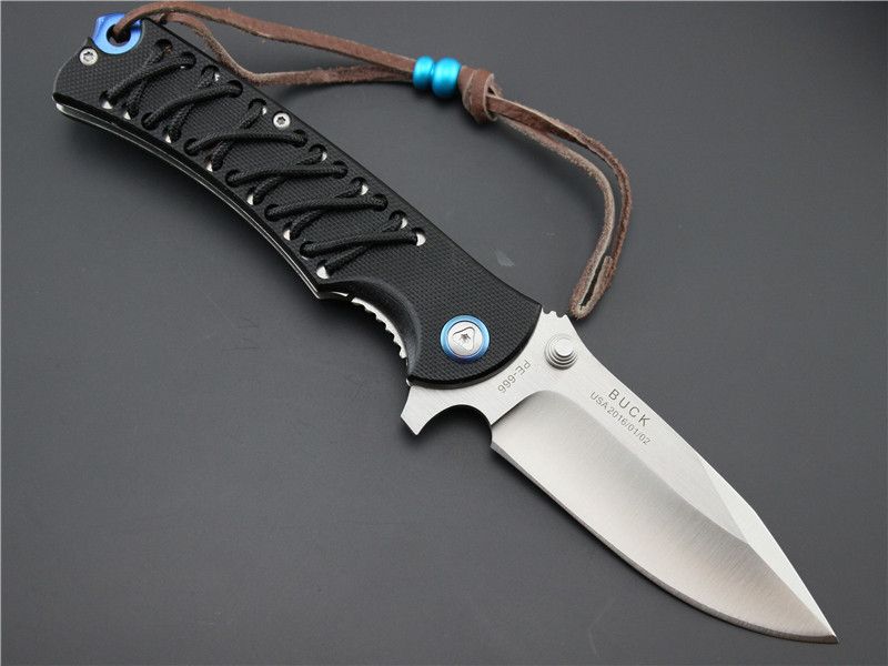 100% Genuine! Buck Strider Pe666 Folding Knife Rope+G10+Steel Handle ...