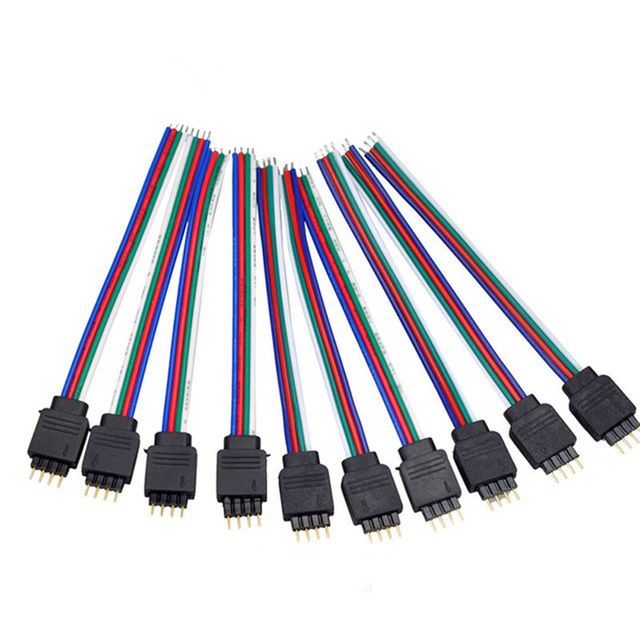 2021 4PIN RGB Connector Male Femal Double 4 Pin RGB Connector For LED ...