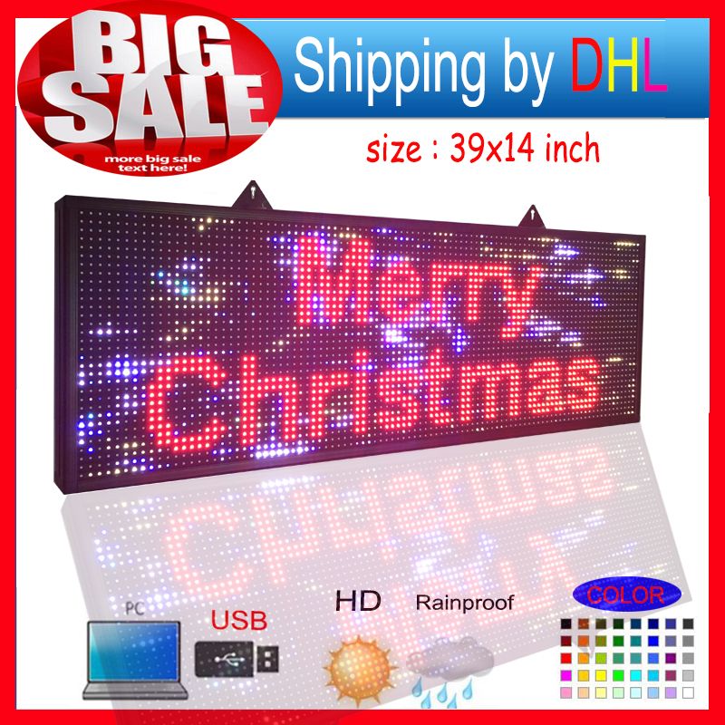 Programmable Led Sign Full Color 39x14 Inch High BrightnessP10mm ...