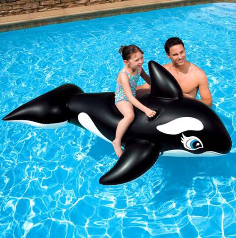 Giant Black Whale 193cm*119cm Inflatable Ride-On Float Whale Inflatable ...
