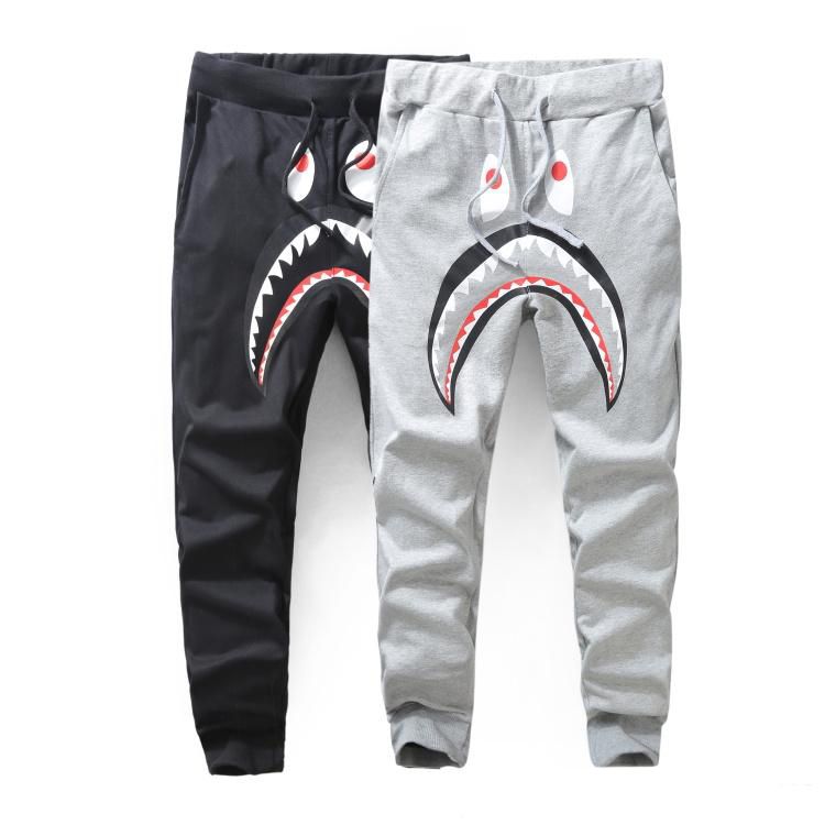 2019 Men'S Black Grey Shark Pant Trousers Fashion WGM Harem Pants ...