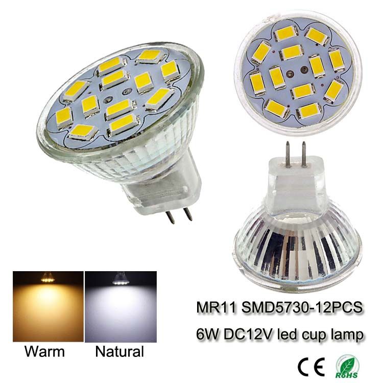 2018 6w 12 Volt Led Spotlights Mr11 Mini Smd5630 12leds Glass Cup ...