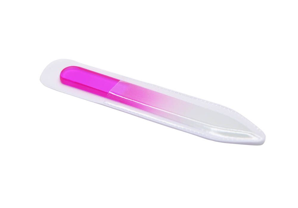 50X 3.5 /9CM Glass Nail Files With Plastic Sleeve Durable Crystal File ...