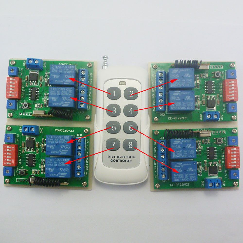 433Hz 12V RF Adjustable Delay Timer Wireless Remote Control Relay ...