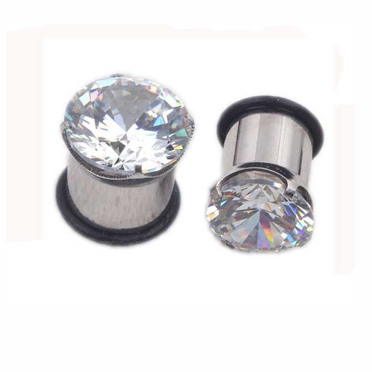 2018 Lux Diamond Large Gauge 1/2 00/0/4g Plugs Tunnels,Black Stainless ...