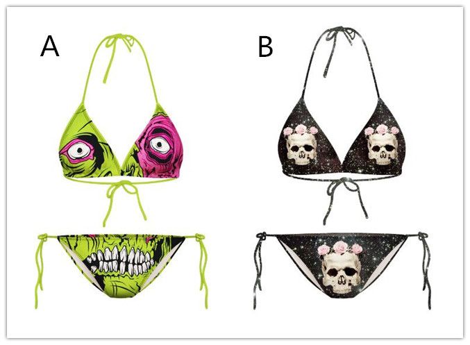 2017 Hot Selling Happy Halloween Bikini Set Beach Swimwear Sexy Bikinis ...